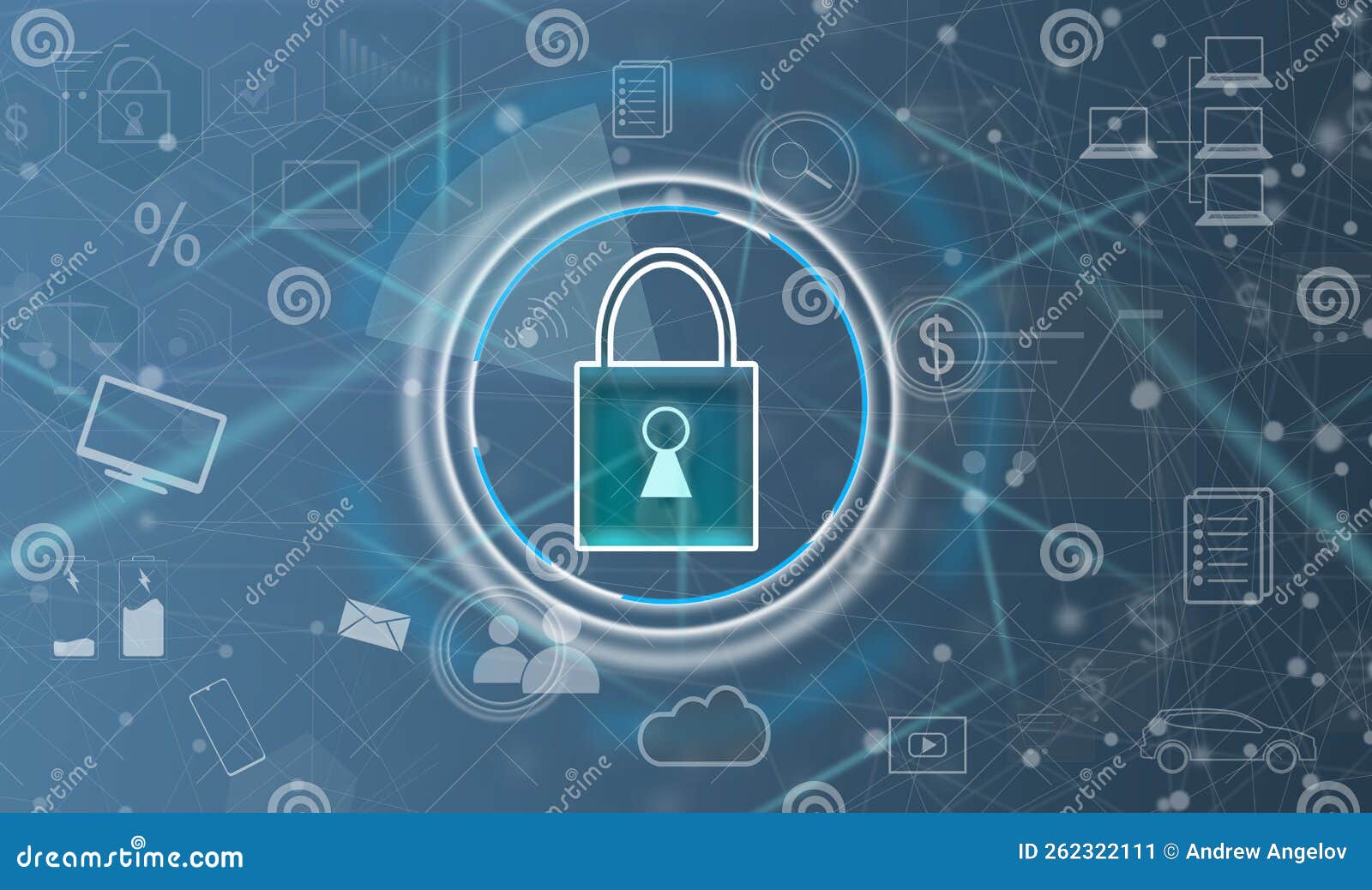 Virtual Security Icons. Cloud Technology Management Big Data Include ...