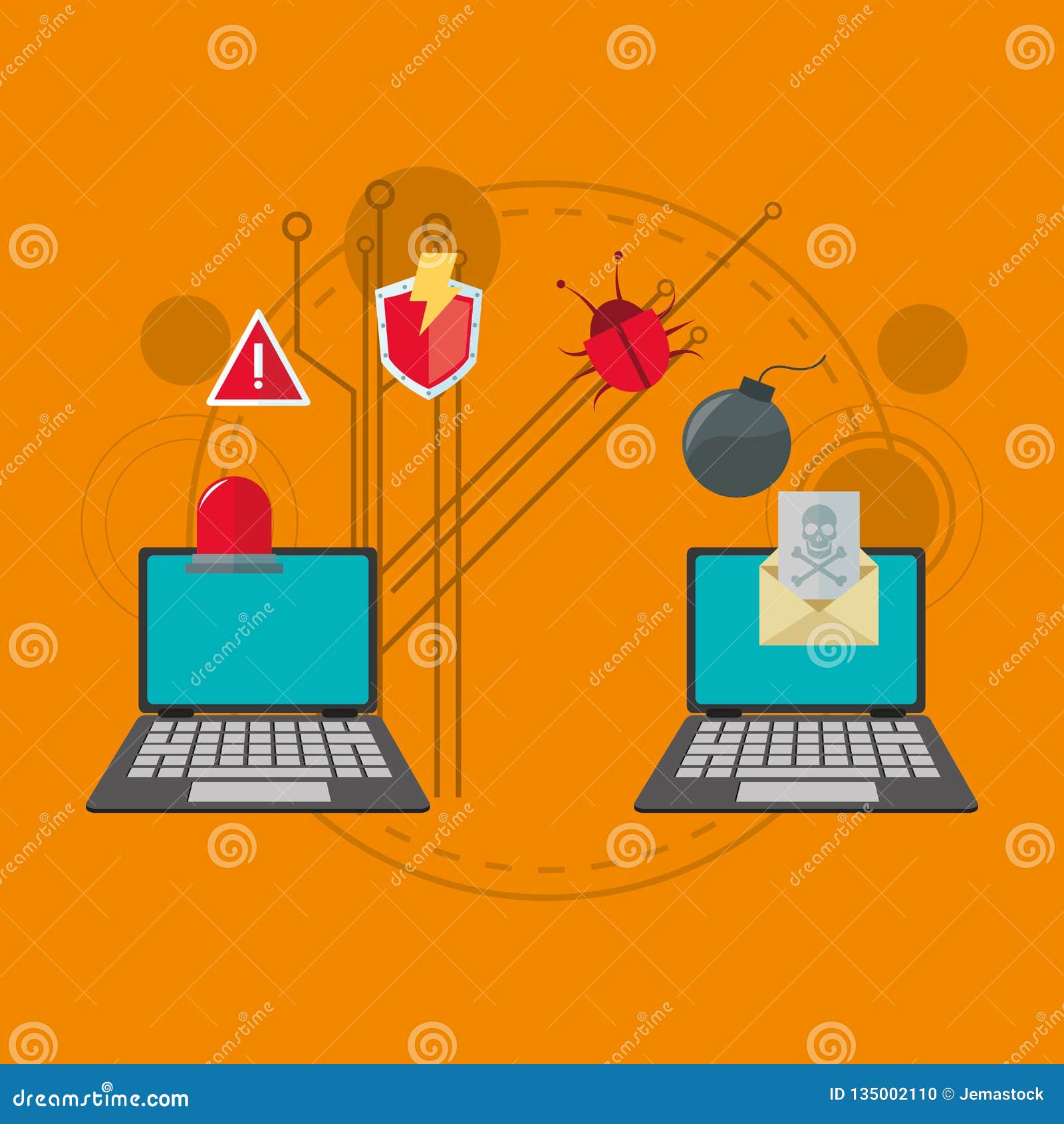 Virtual Security System Icons Image Stock Vector - Illustration of ...