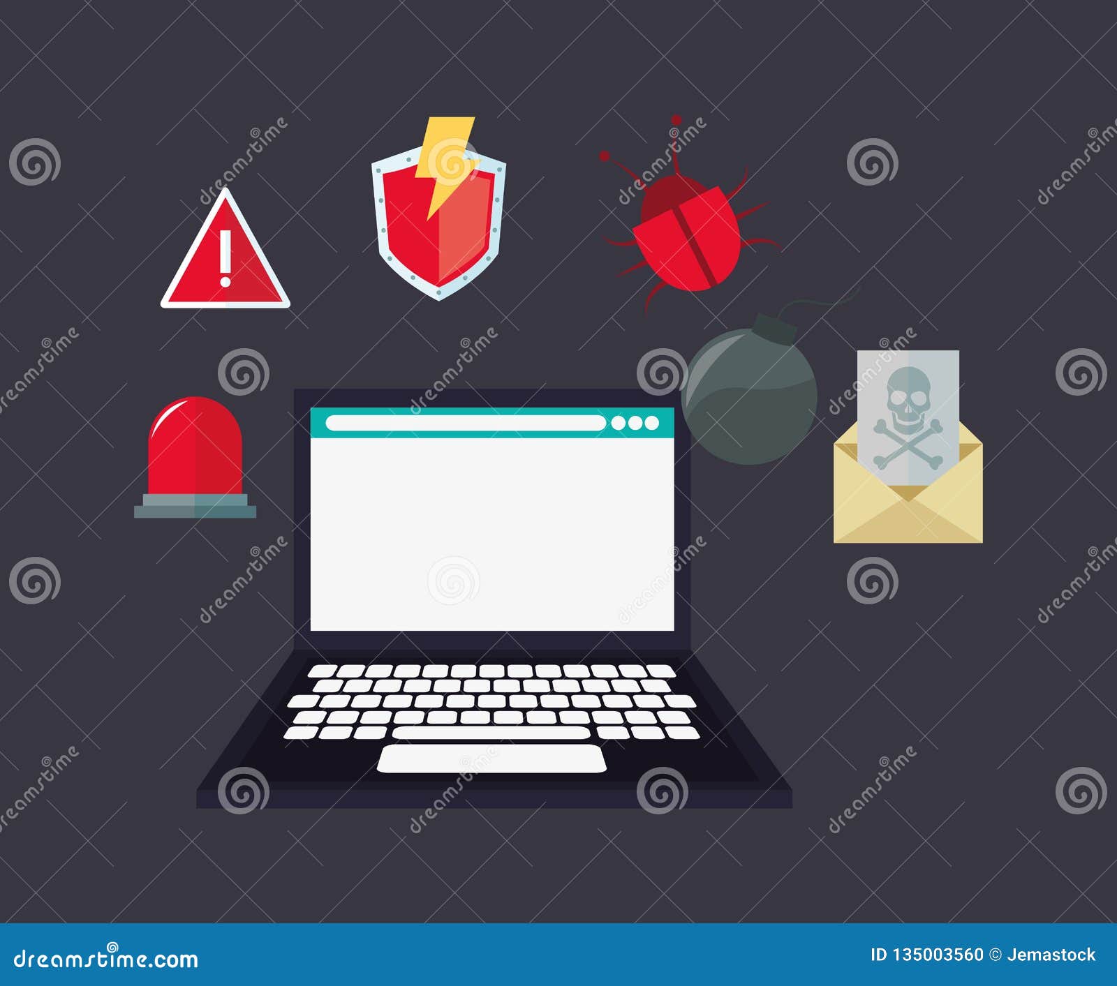 Virtual Security System Icons Image Stock Vector - Illustration of ...