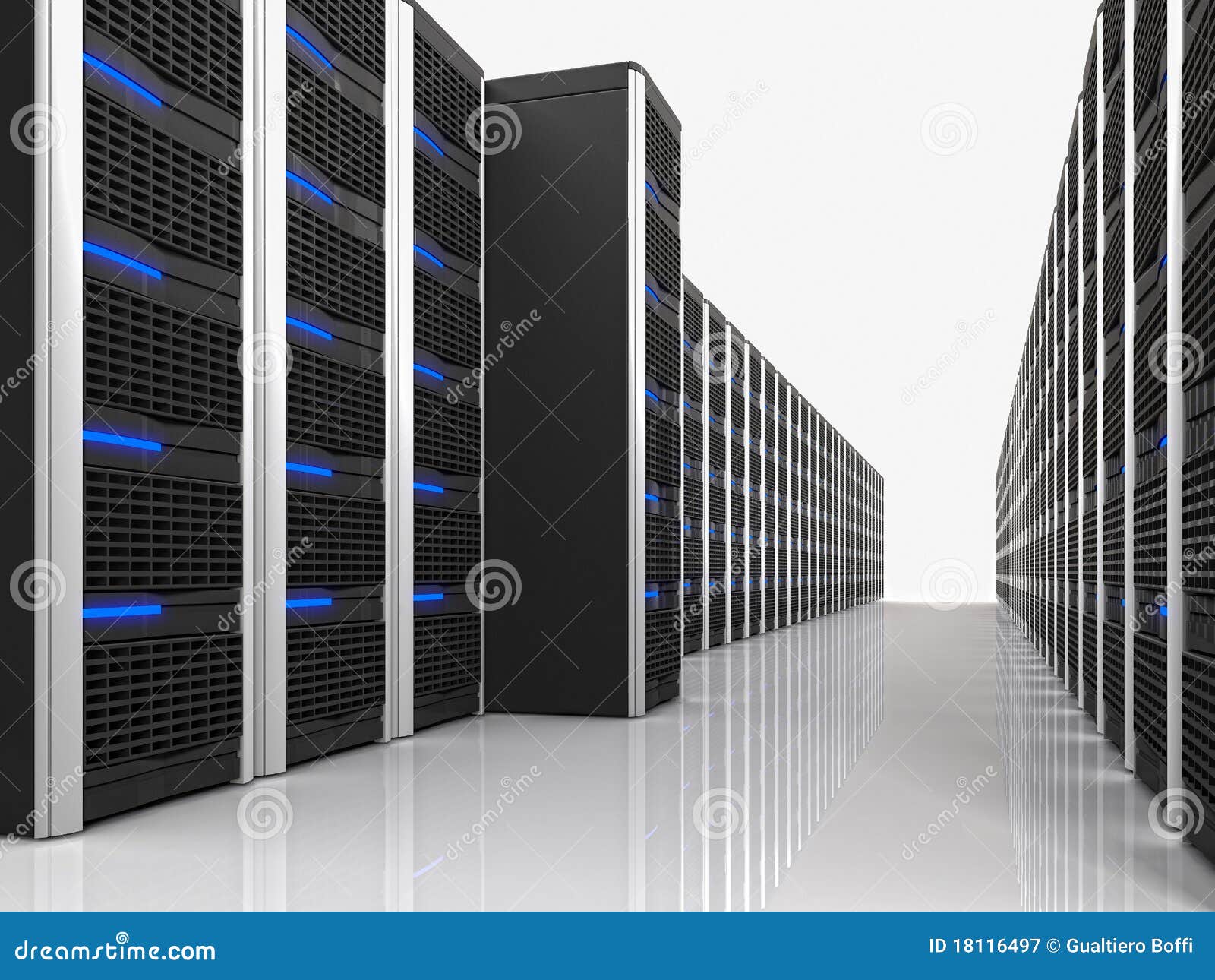 Virtual server 3d stock illustration. Illustration of room - 18116497