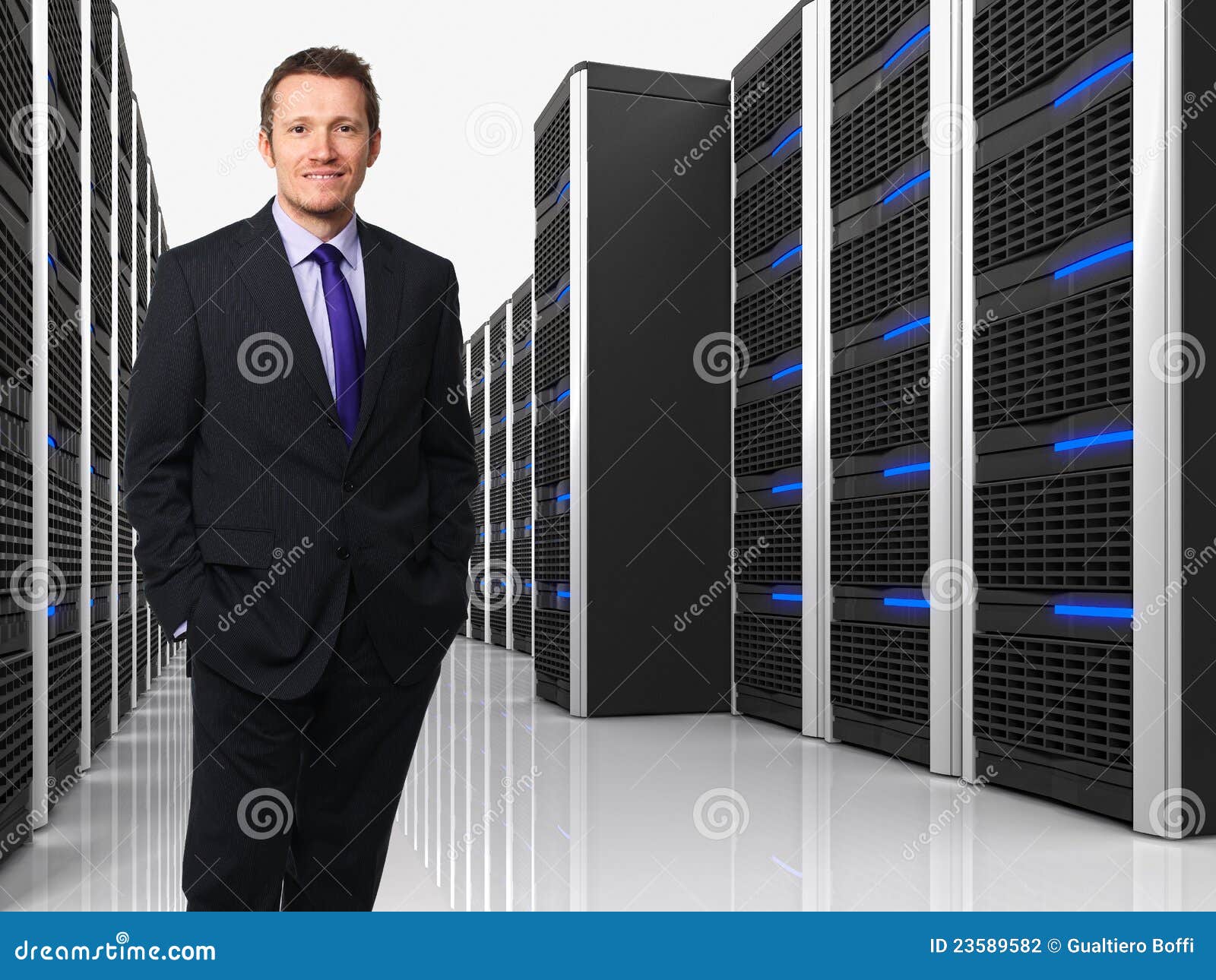 Virtual server 3d and man stock photo. Image of service - 23589582