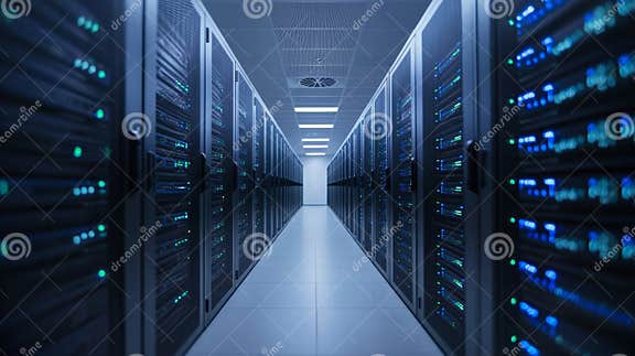 Virtual Server Management in High-Tech Environment Stock Illustration - Illustration of cloud ...