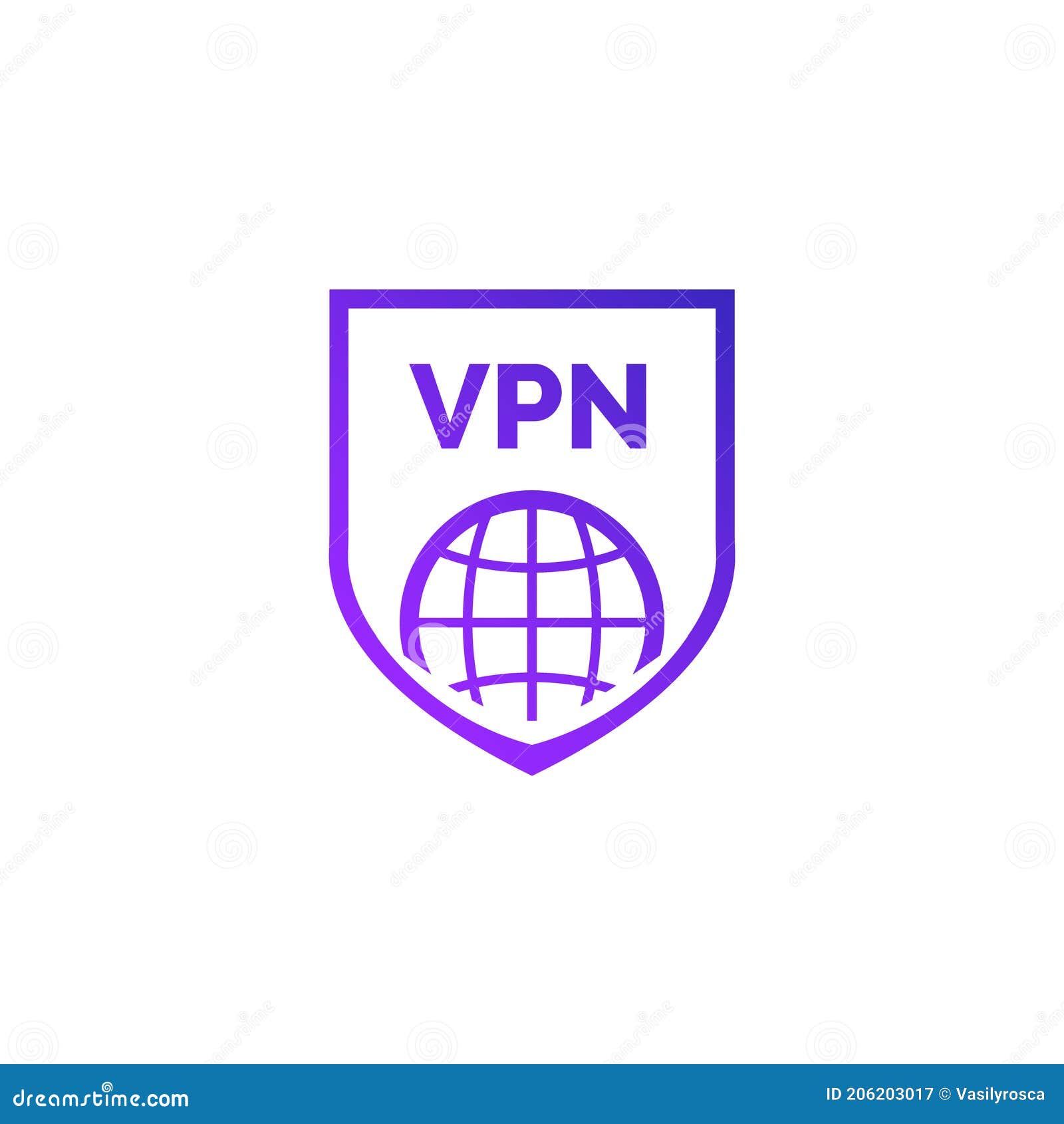 Virtual Server Vpn Network Line Icon. Wifi Private Protect Vector ...