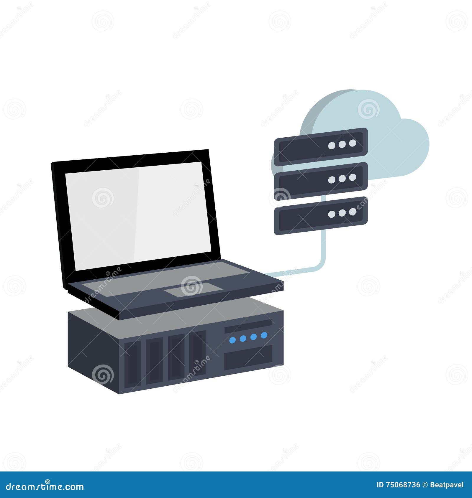 Virtual Servers Management stock illustration. Illustration of cloud ...