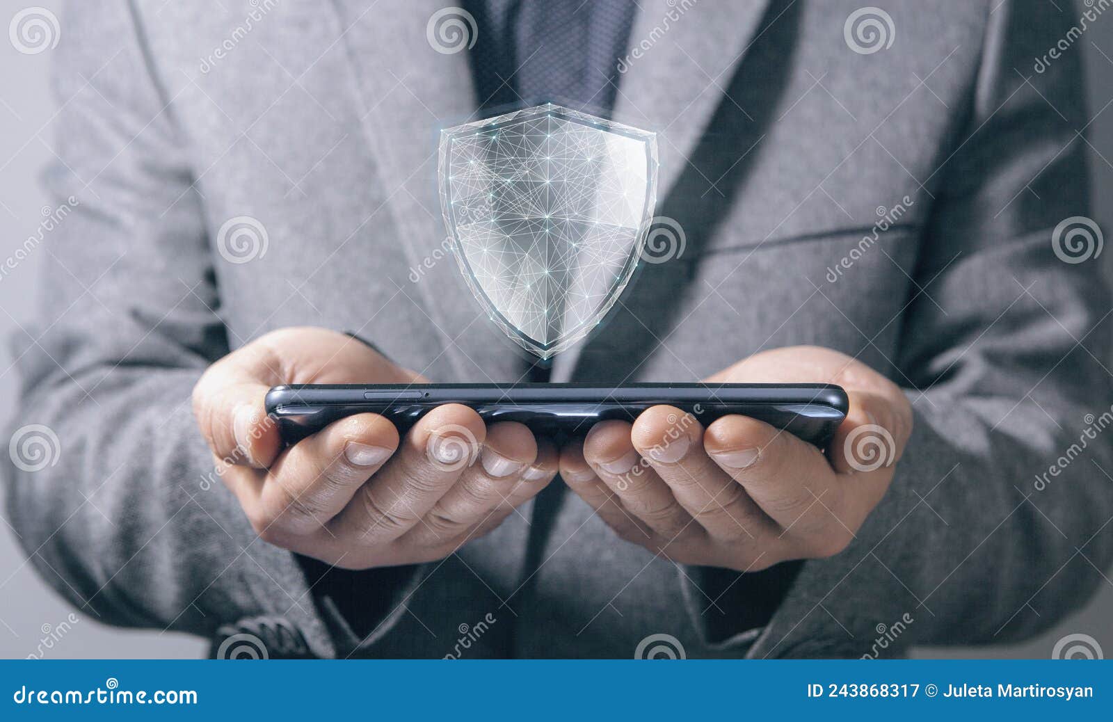 Virtual Shield from the Network. Cyber Security Concept Stock Image ...
