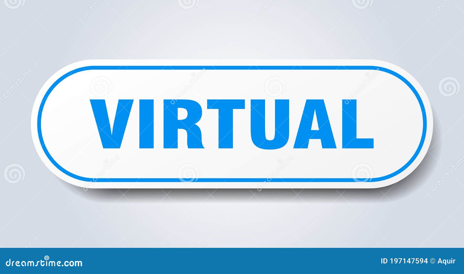 Virtual Sign. Rounded Isolated Button. White Sticker Stock Vector ...
