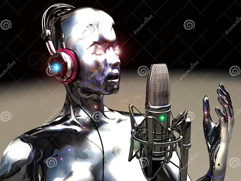 Virtual singer stock illustration. Illustration of eyes - 24292477