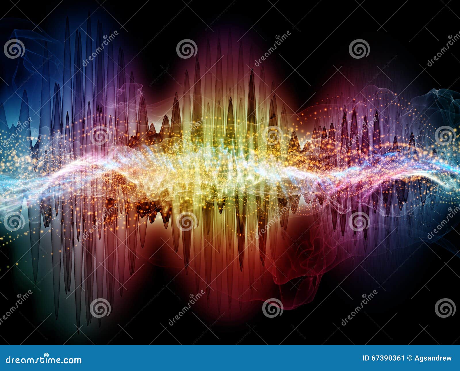 Virtual Sound Wave stock illustration. Illustration of element - 67390361
