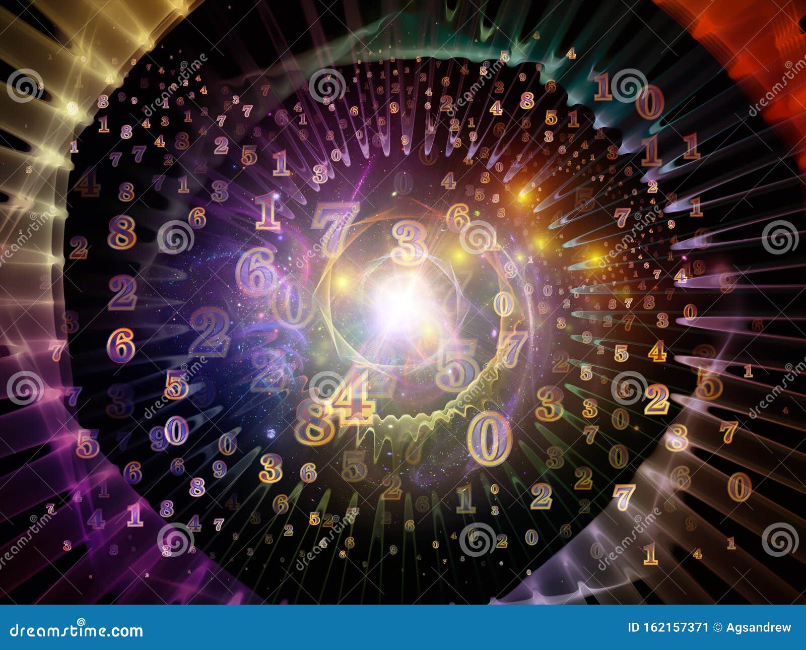 Virtual Source of Numbers stock illustration. Illustration of science ...
