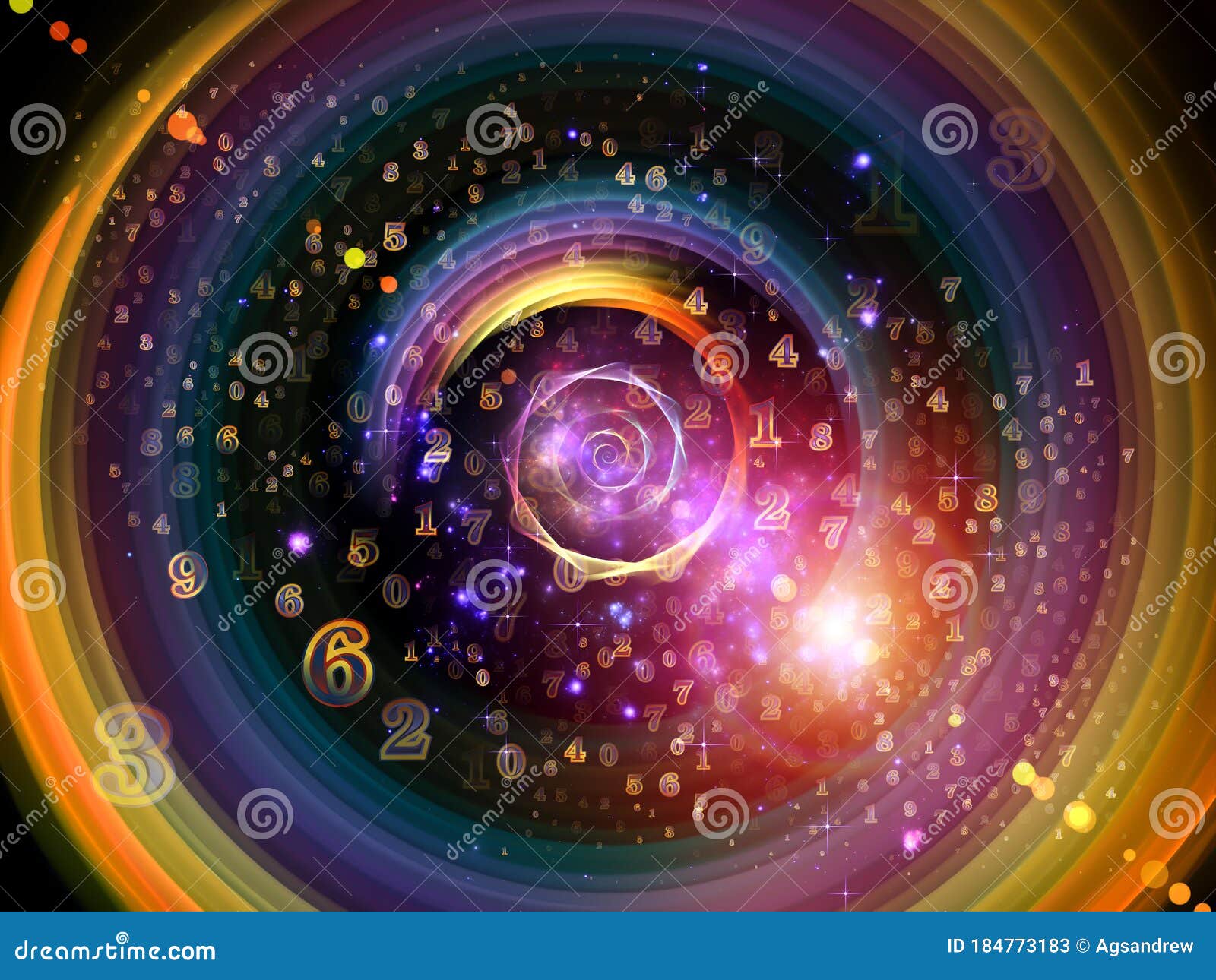 Virtual Source of Numbers stock illustration. Illustration of bright ...