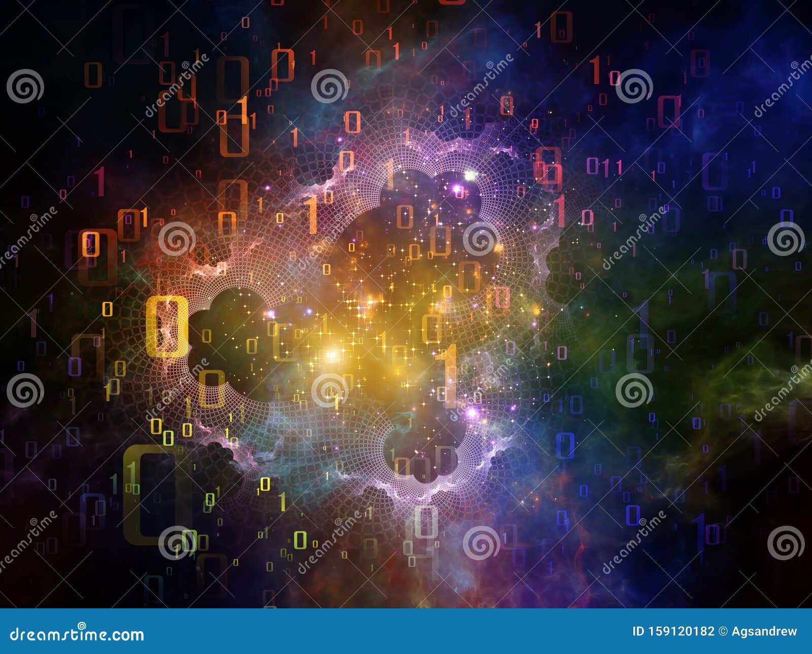 Virtual Space Geometry stock illustration. Illustration of science ...