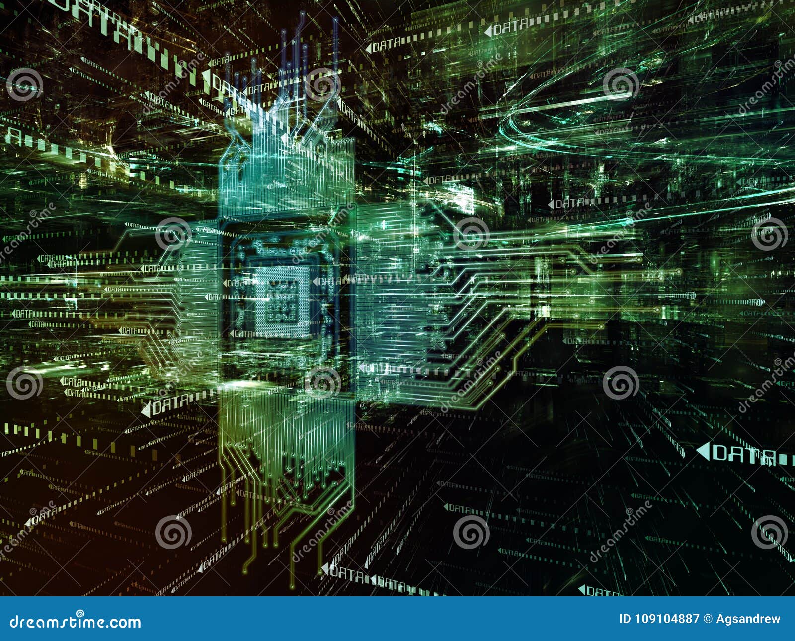 Virtual Digital World stock illustration. Illustration of network ...