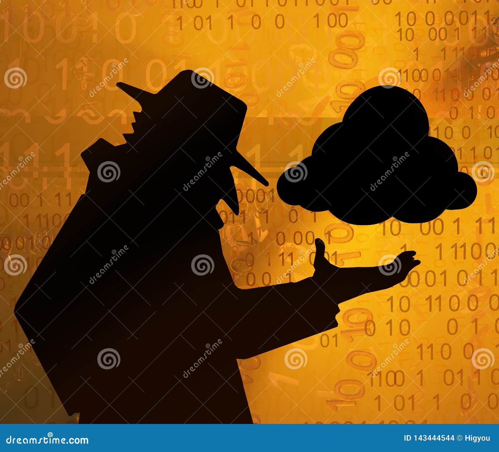 Virtual Spy Cloud Control stock illustration. Illustration of ...