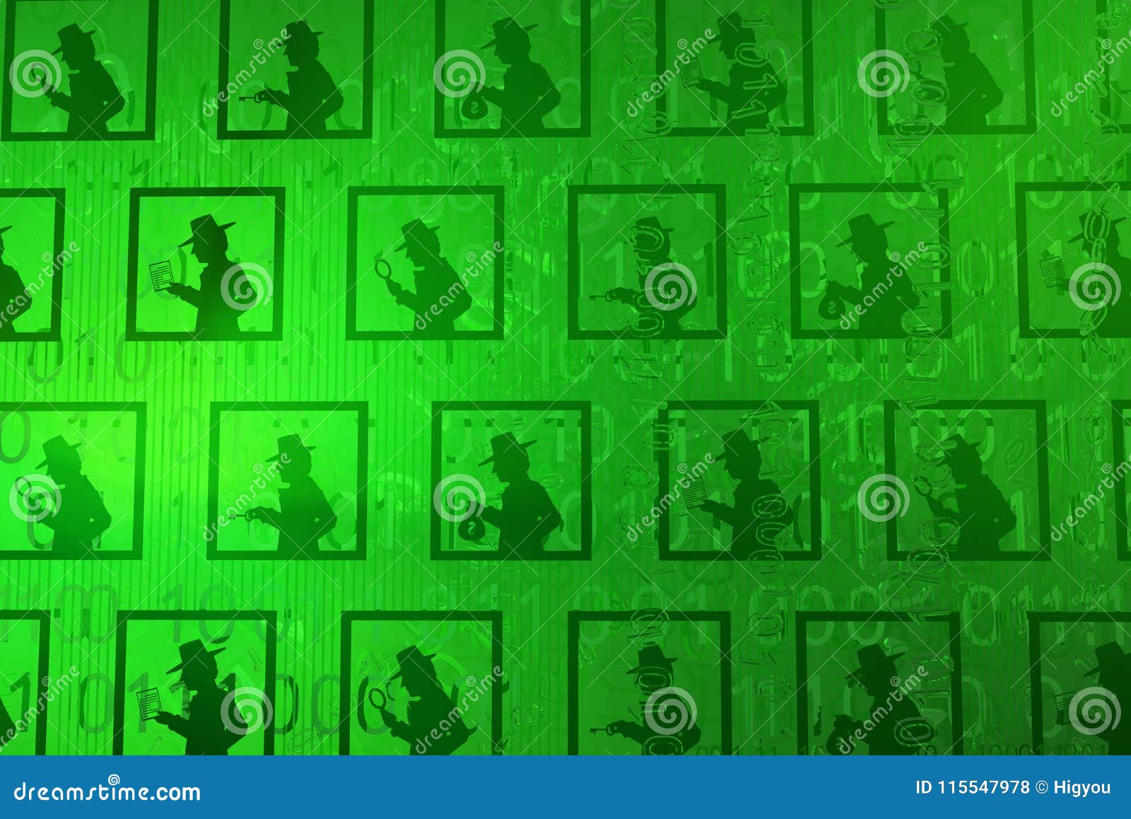 Virtual Spy Database stock illustration. Illustration of anonymous ...