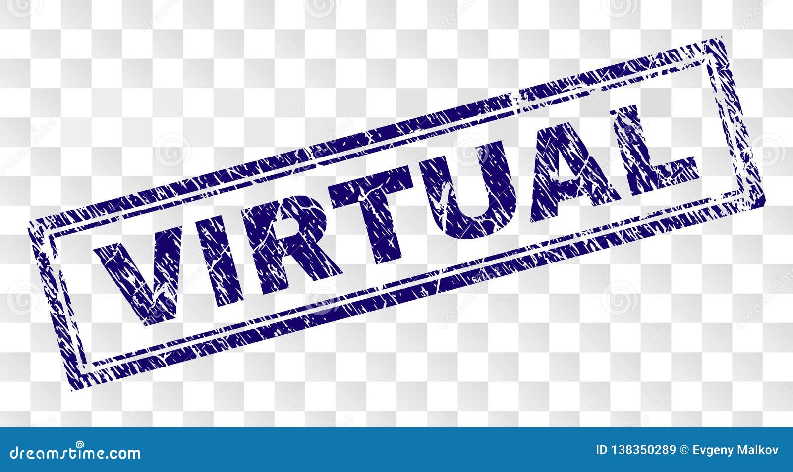 Scratched VIRTUAL Rectangle Stamp Stock Vector - Illustration of dirty ...