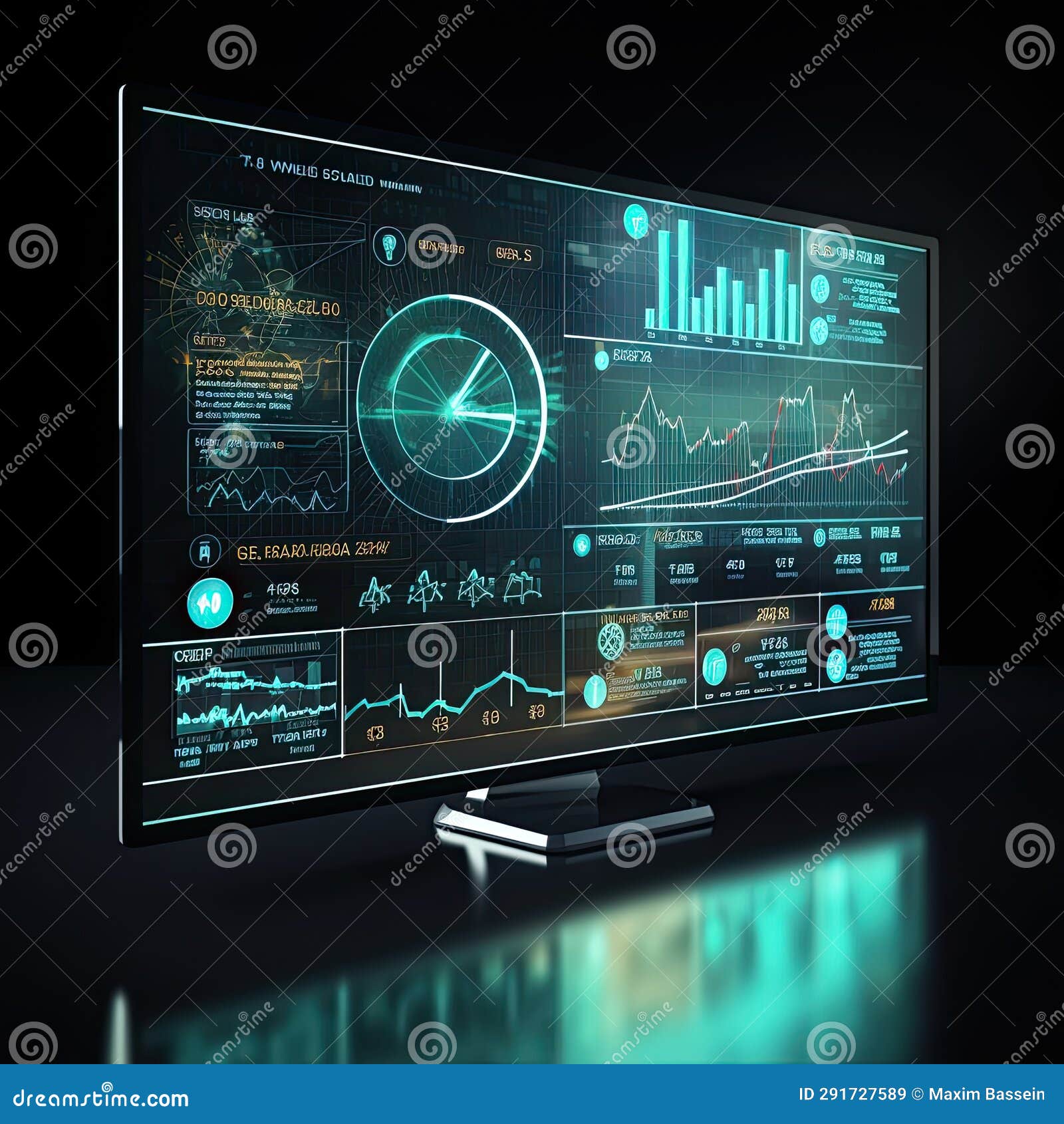 Virtual Stock Market Infographics. Augmented Reality. Generated by AI ...