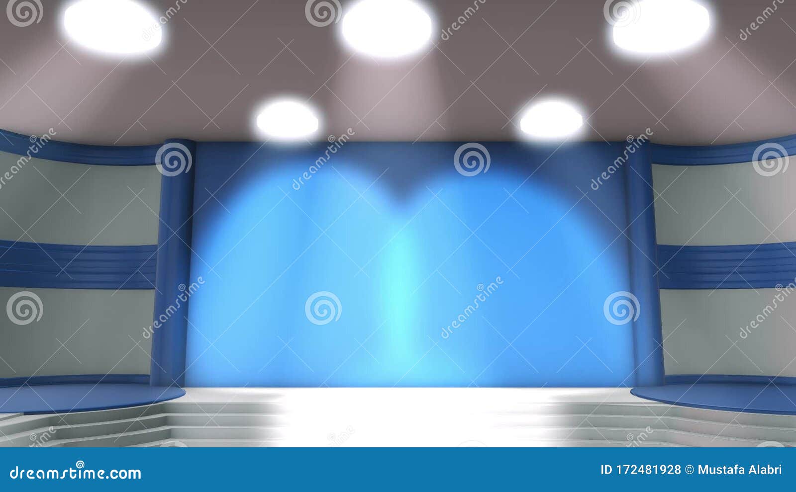 Virtual studio blue color stock footage. Video of design - 172481928