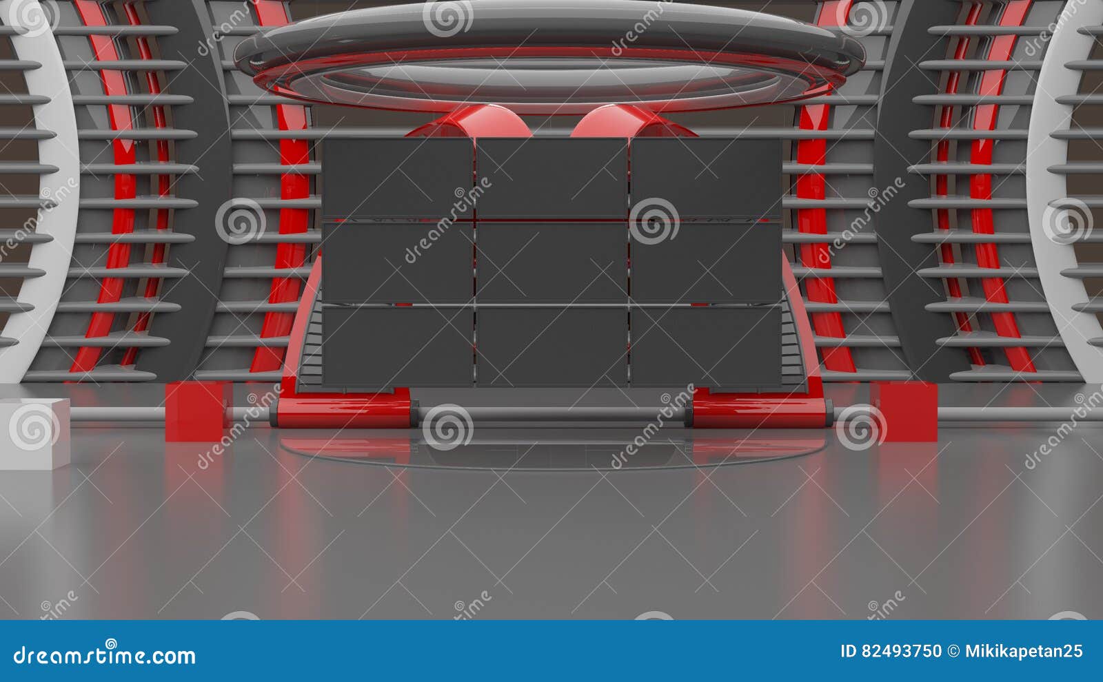 Virtual Studio Set, 3D Render Stock Illustration - Illustration of ...