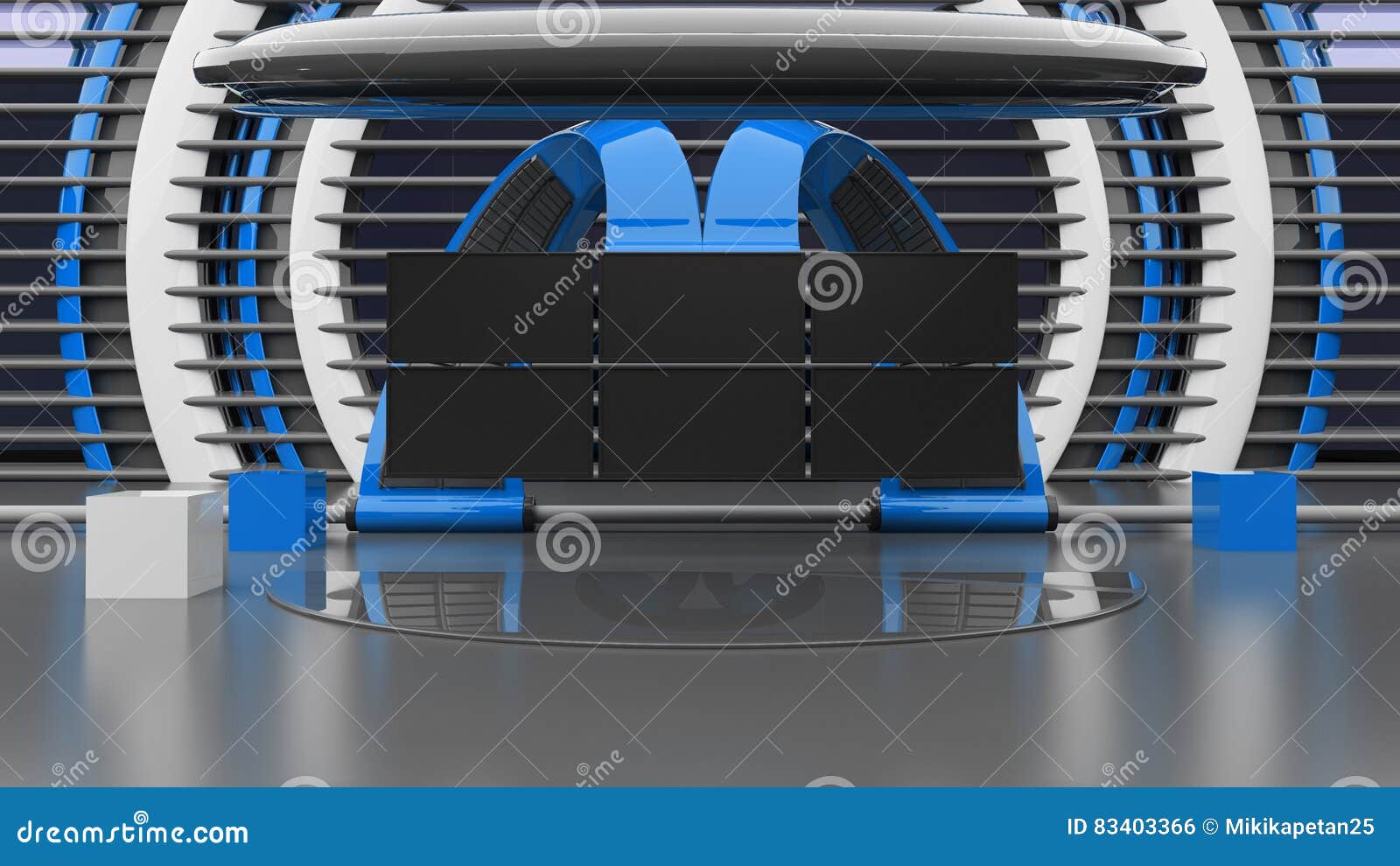 Virtual Studio Set 3D Rendering Stock Illustration - Illustration of ...