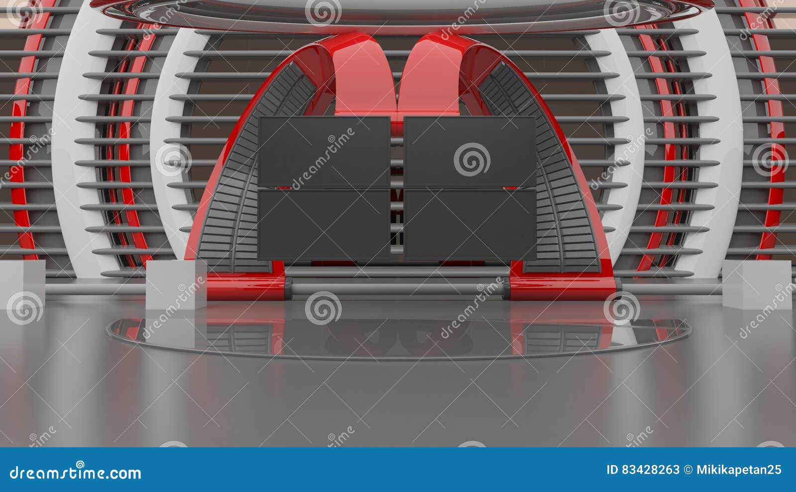 Virtual Studio Set 3D Rendering Stock Illustration - Illustration of ...