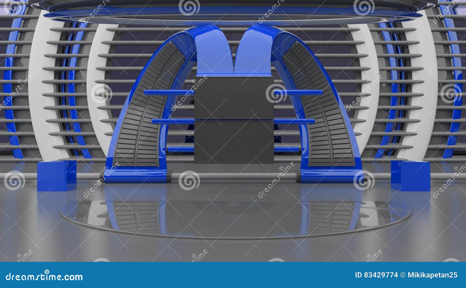 Virtual Studio Set 3D Rendering Stock Illustration - Illustration of ...