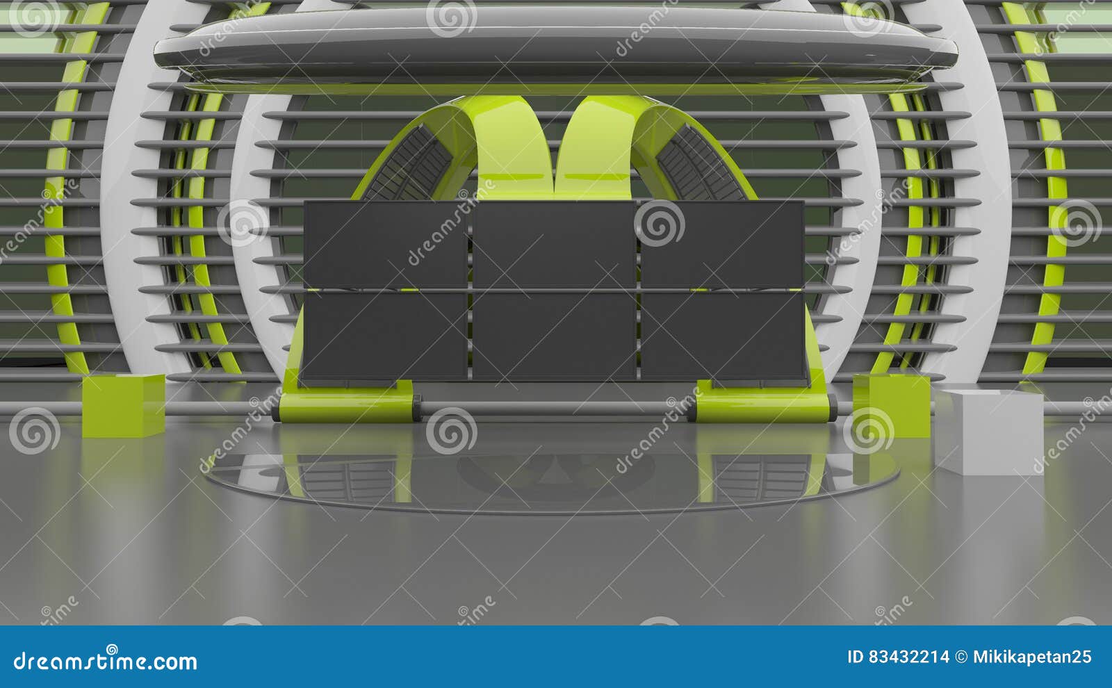 Virtual Studio Set 3D Rendering Stock Illustration - Illustration of ...