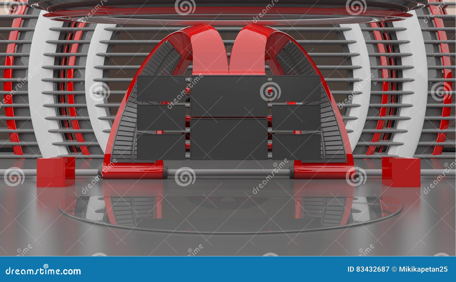 Virtual Studio Set 3D Rendering Stock Illustration - Illustration of ...