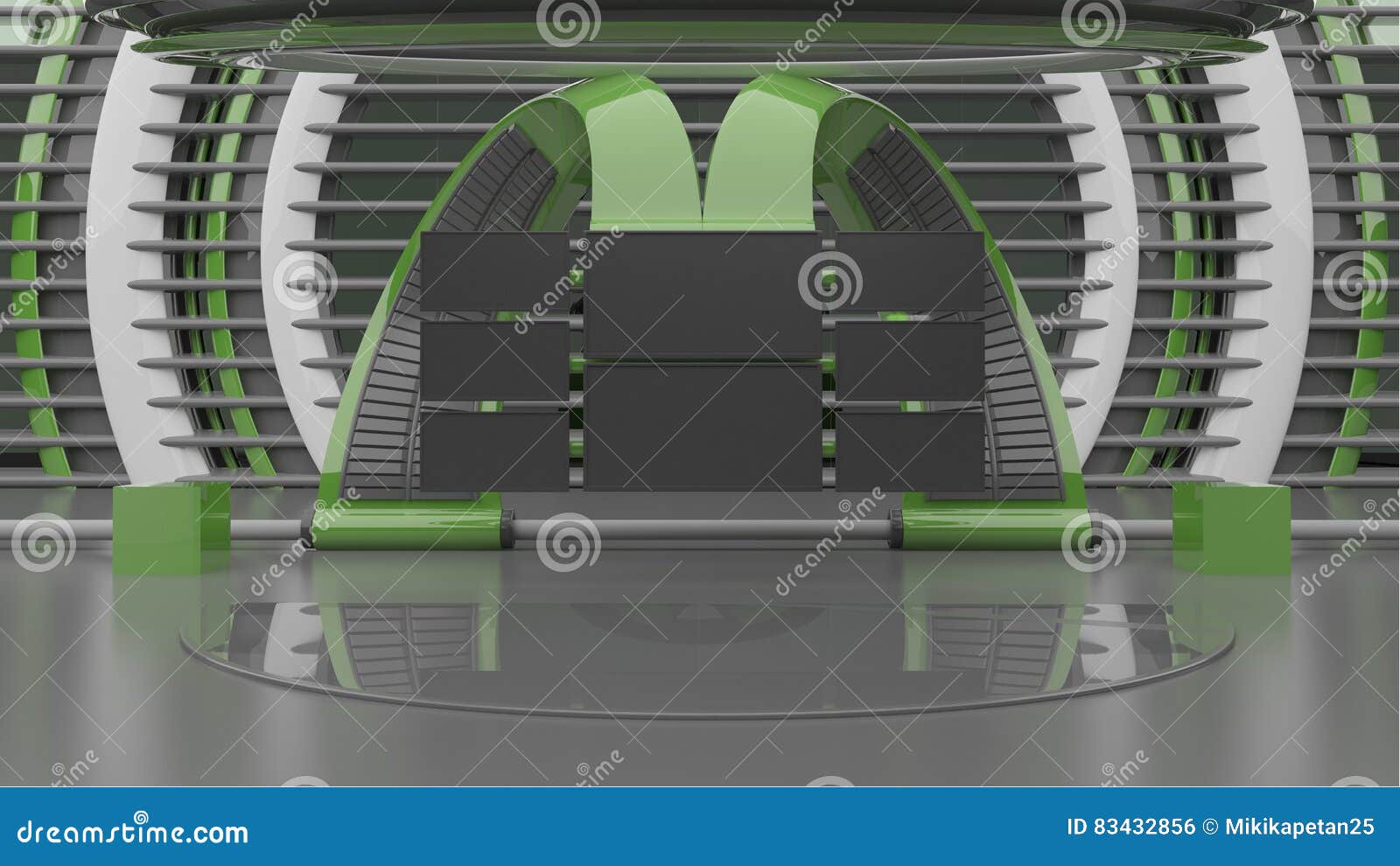 Virtual Studio Set 3D Rendering Stock Illustration - Illustration of ...