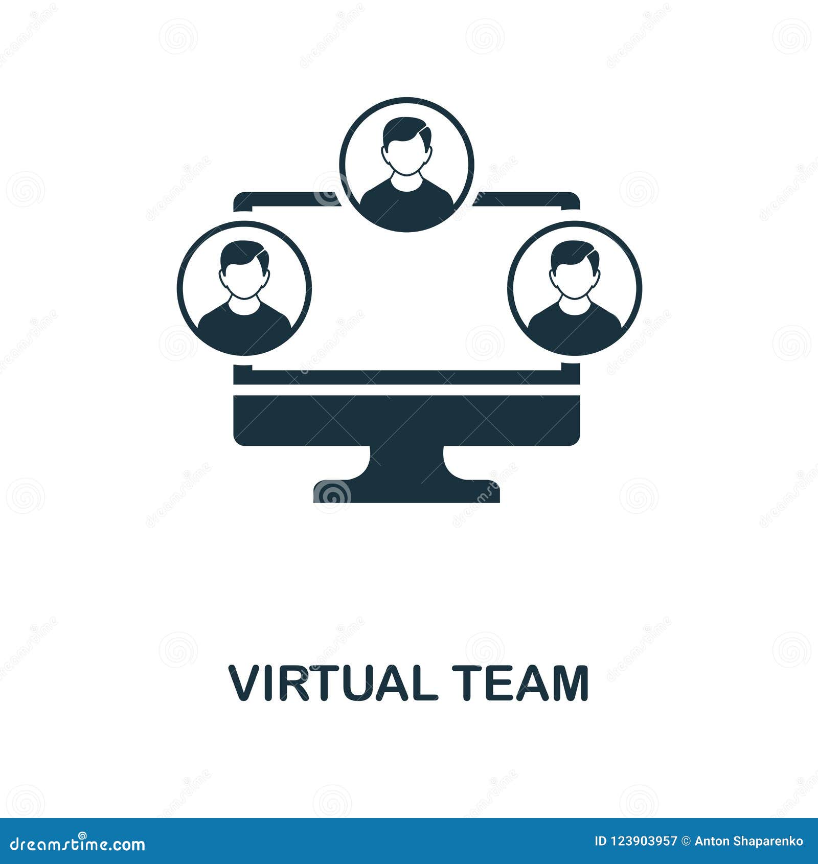 Virtual Team Icon. Monochrome Style Icon Design from Project Management ... Virtual Team Icon. Monochrome Style Icon Design from Project Management ...