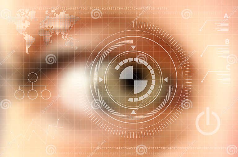 Virtual Tech Screen Infographic Blurred Design Stock Vector ...