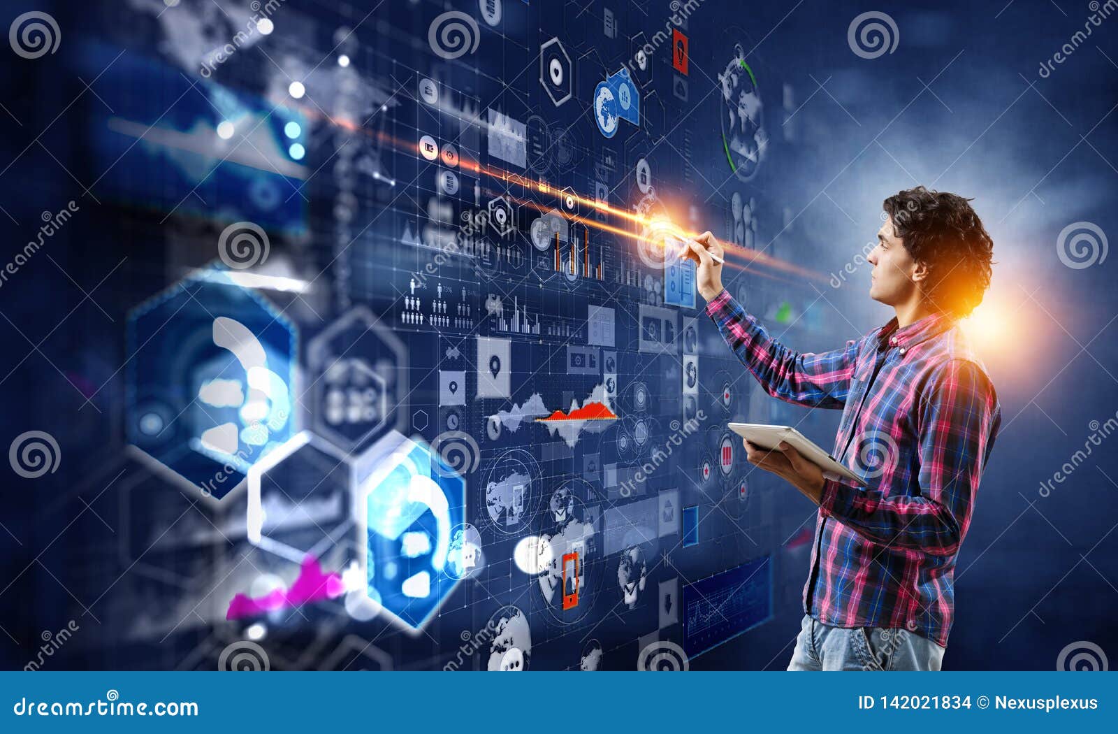 Virtual Technologies As Concept. Mixed Media Stock Illustration ...