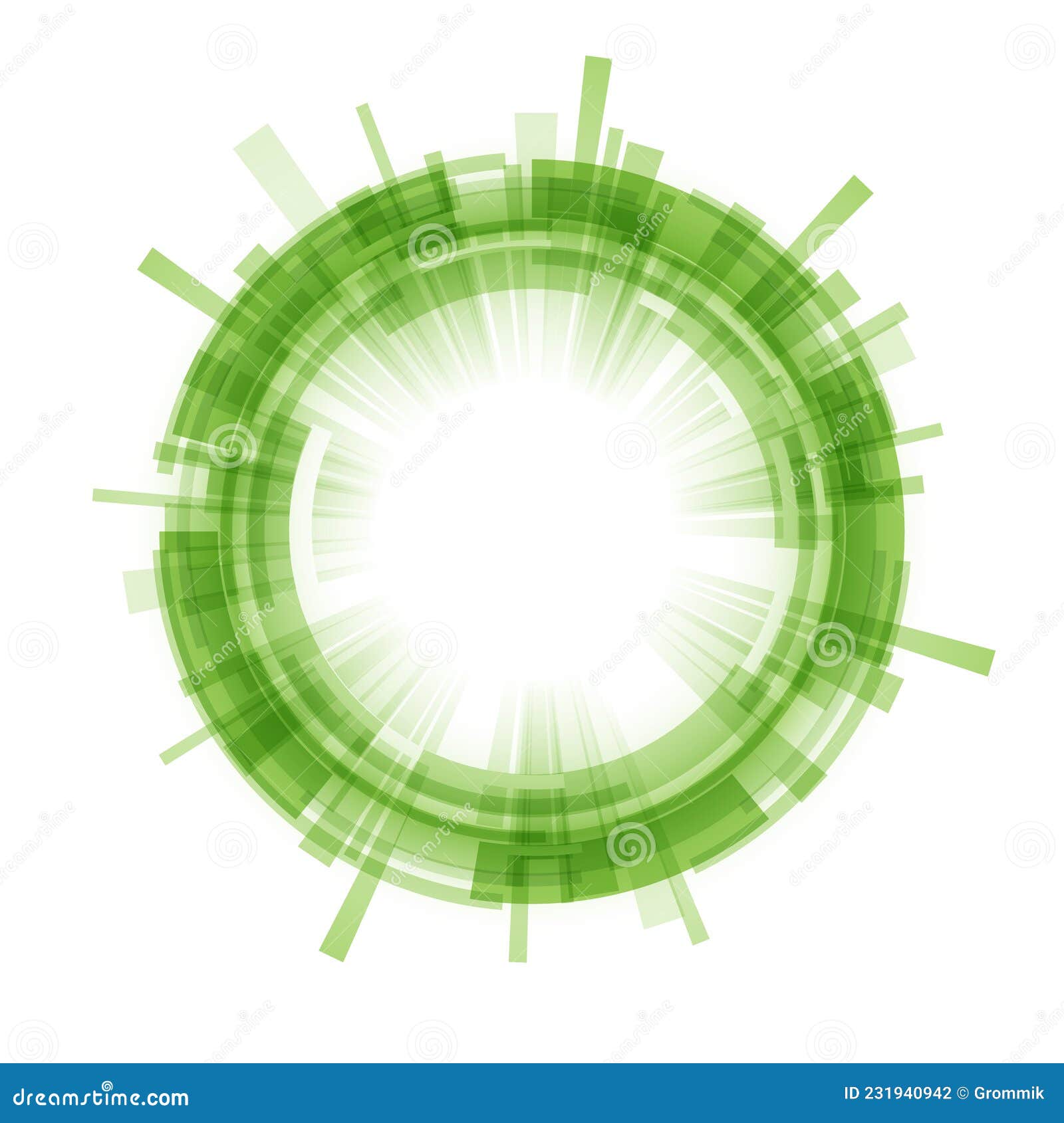 Virtual Technologies. a Technological Green Circle with a Space in the ...