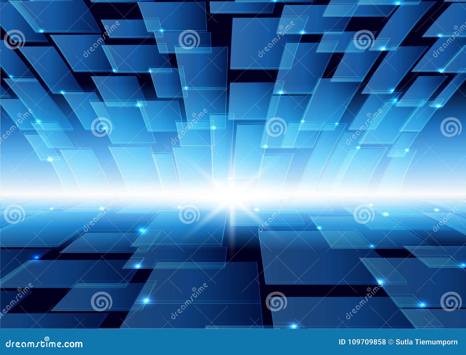 Virtual Technology Blue Color Background Stock Illustration ...