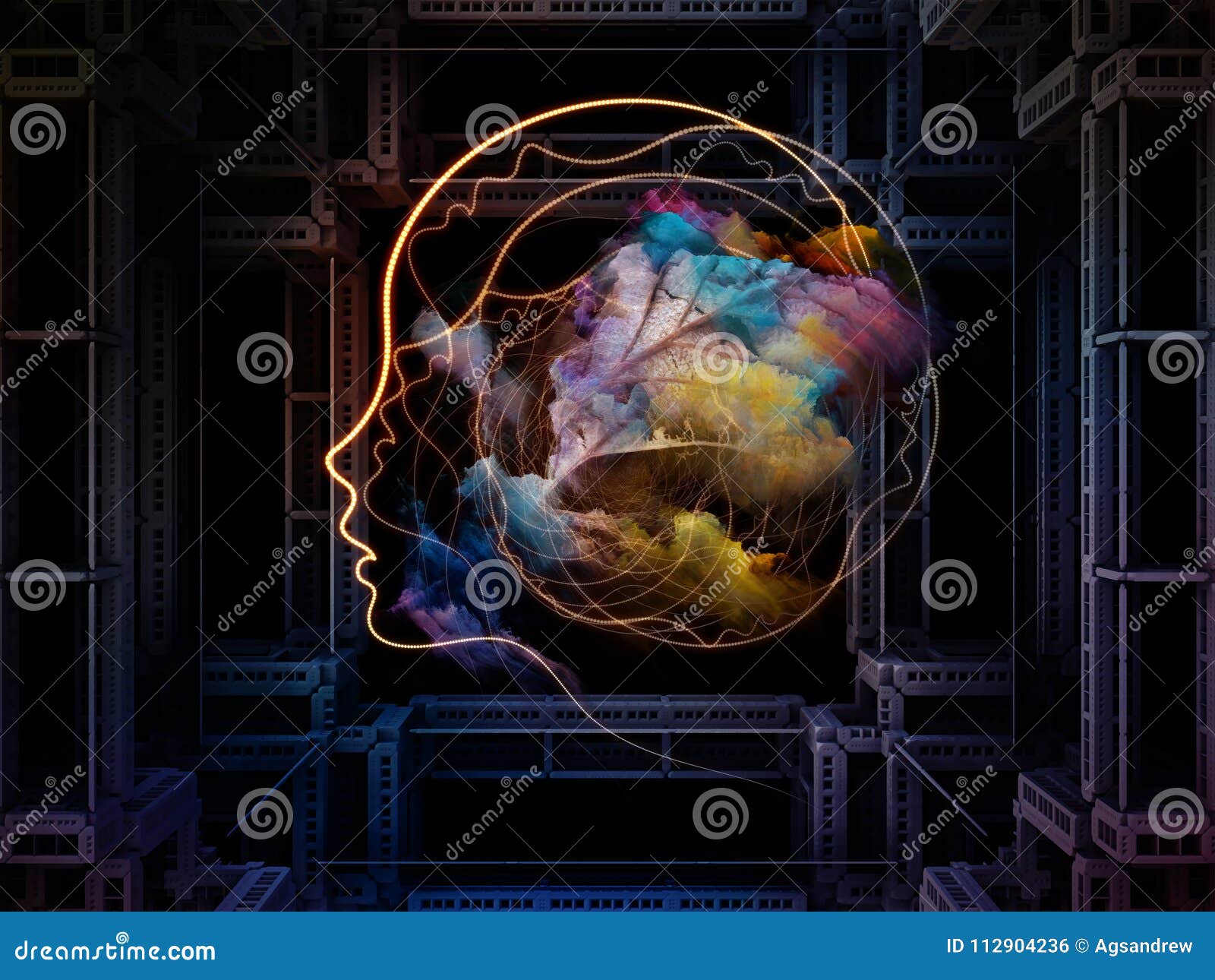 Virtual Thought Patterns stock illustration. Illustration of nature ...