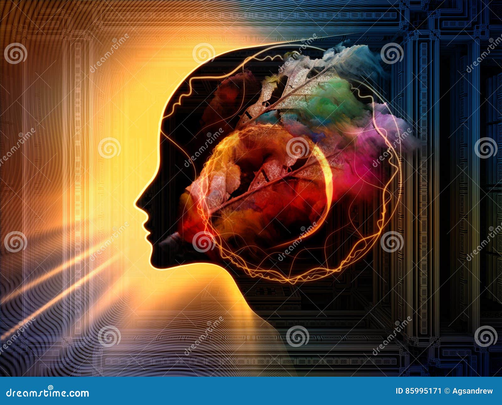 Virtual Thought Patterns stock illustration. Illustration of creative ...