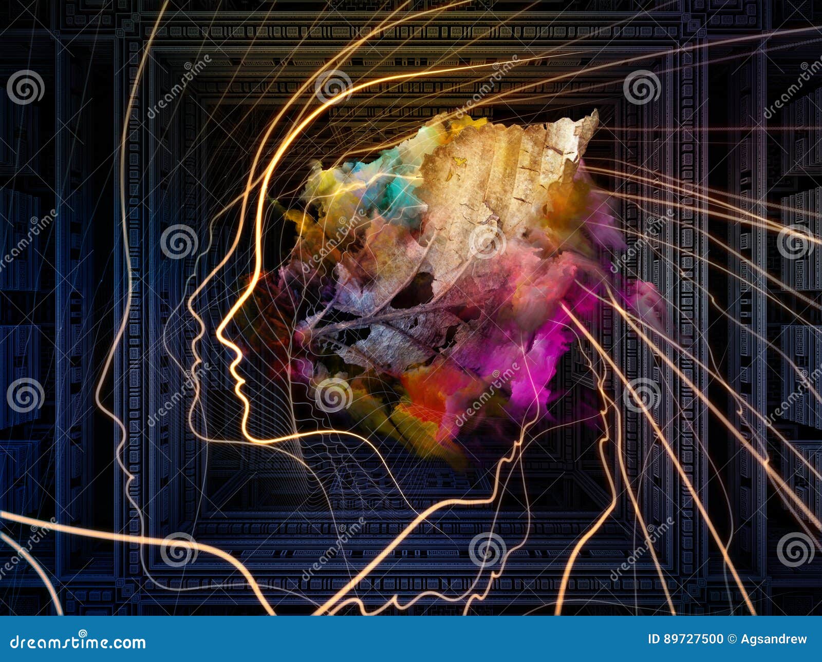 Virtual Thought Patterns stock illustration. Illustration of ...