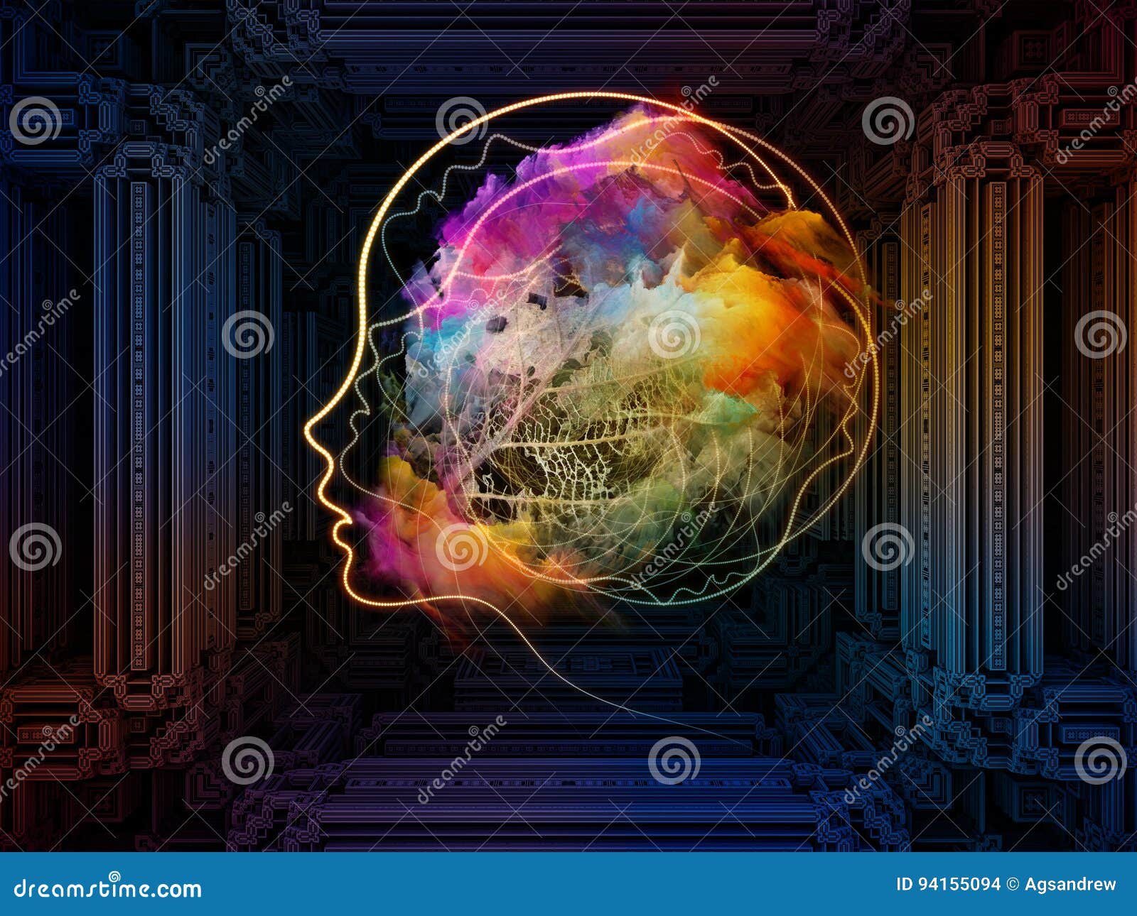 Virtual Thought Patterns stock illustration. Illustration of envision ...