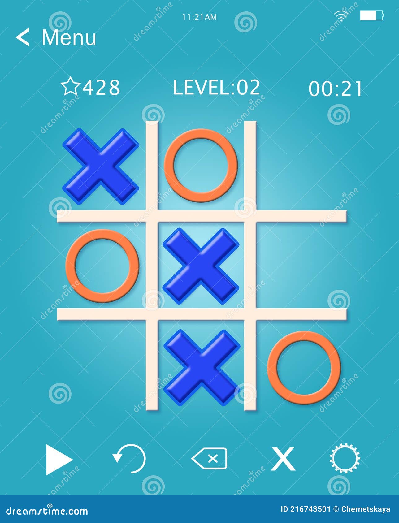 Virtual Tic-tac-toe Game for Smartphone and Computer, Illustration ...