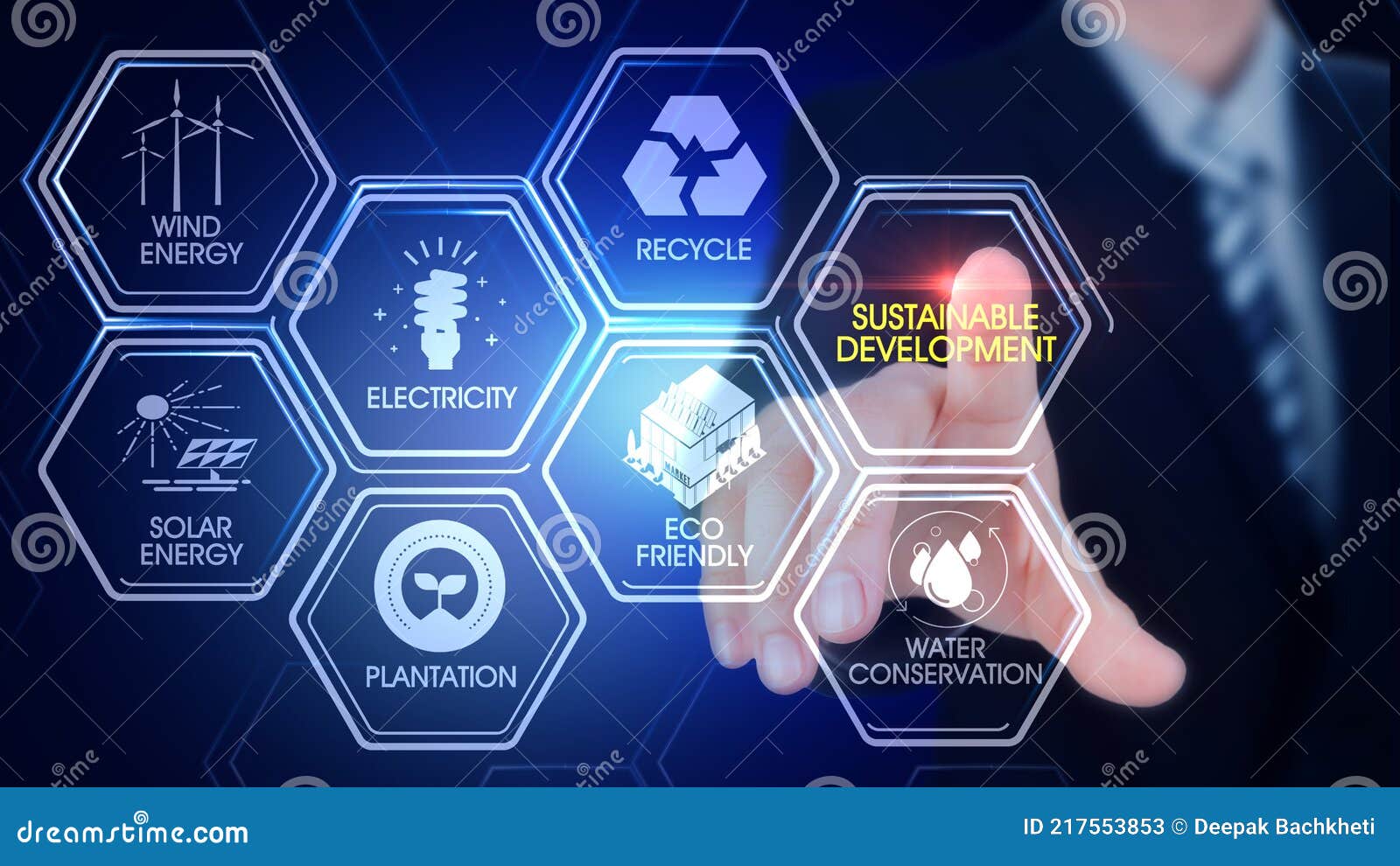 Sustainable Development Touch Screen Concept Stock Image - Image of ...