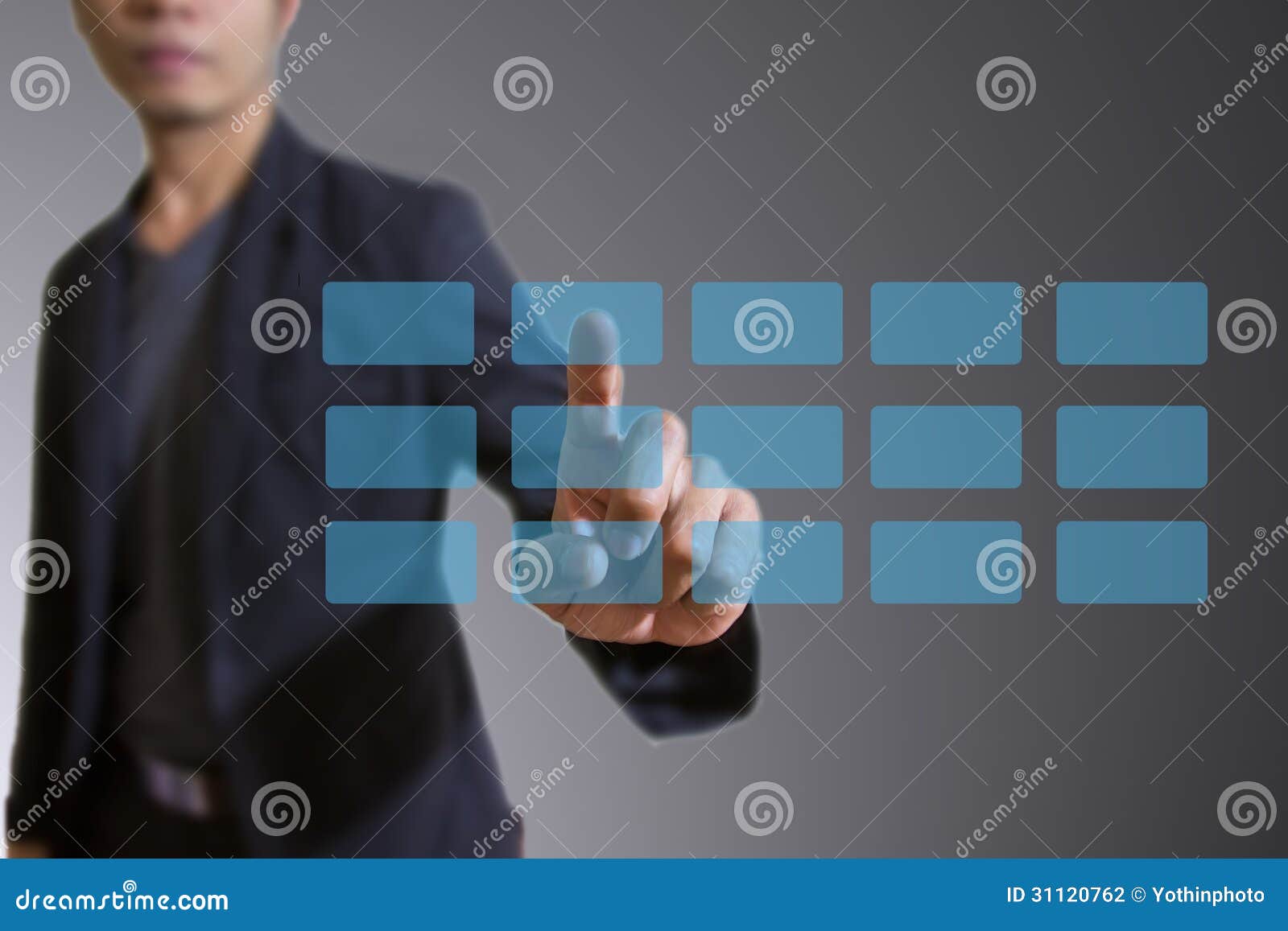 Virtual Touch Screen Technology Stock Photo - Image of modern, push ...
