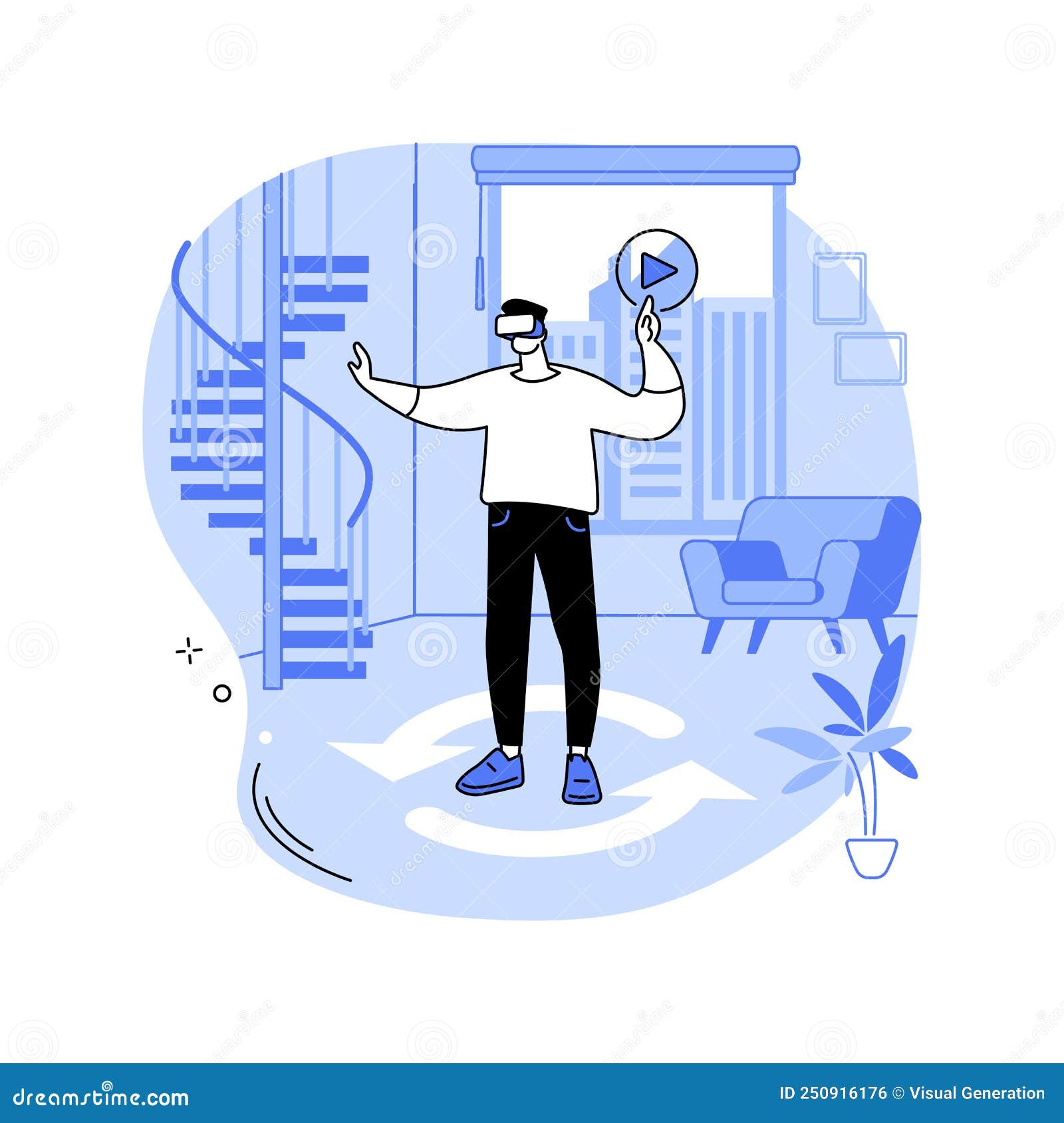 Virtual Tour Isolated Cartoon Vector Illustrations. Stock Vector ...