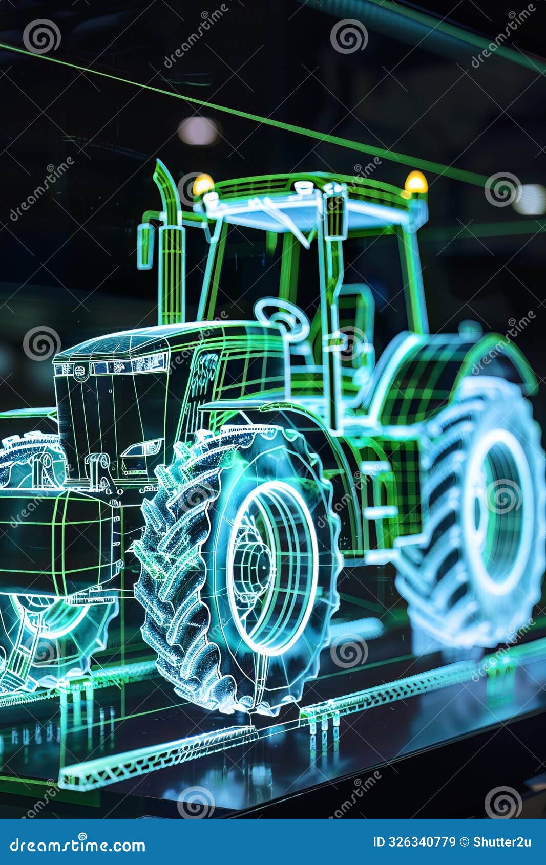 Virtual Tractor Projection Modern Farm Innovation Schematic Stock ...