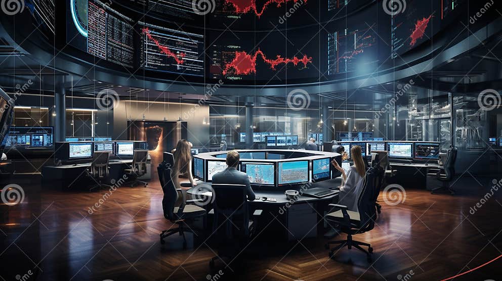 A Virtual Trading Floor Simulated on Multiple Screens in a High-tech ...