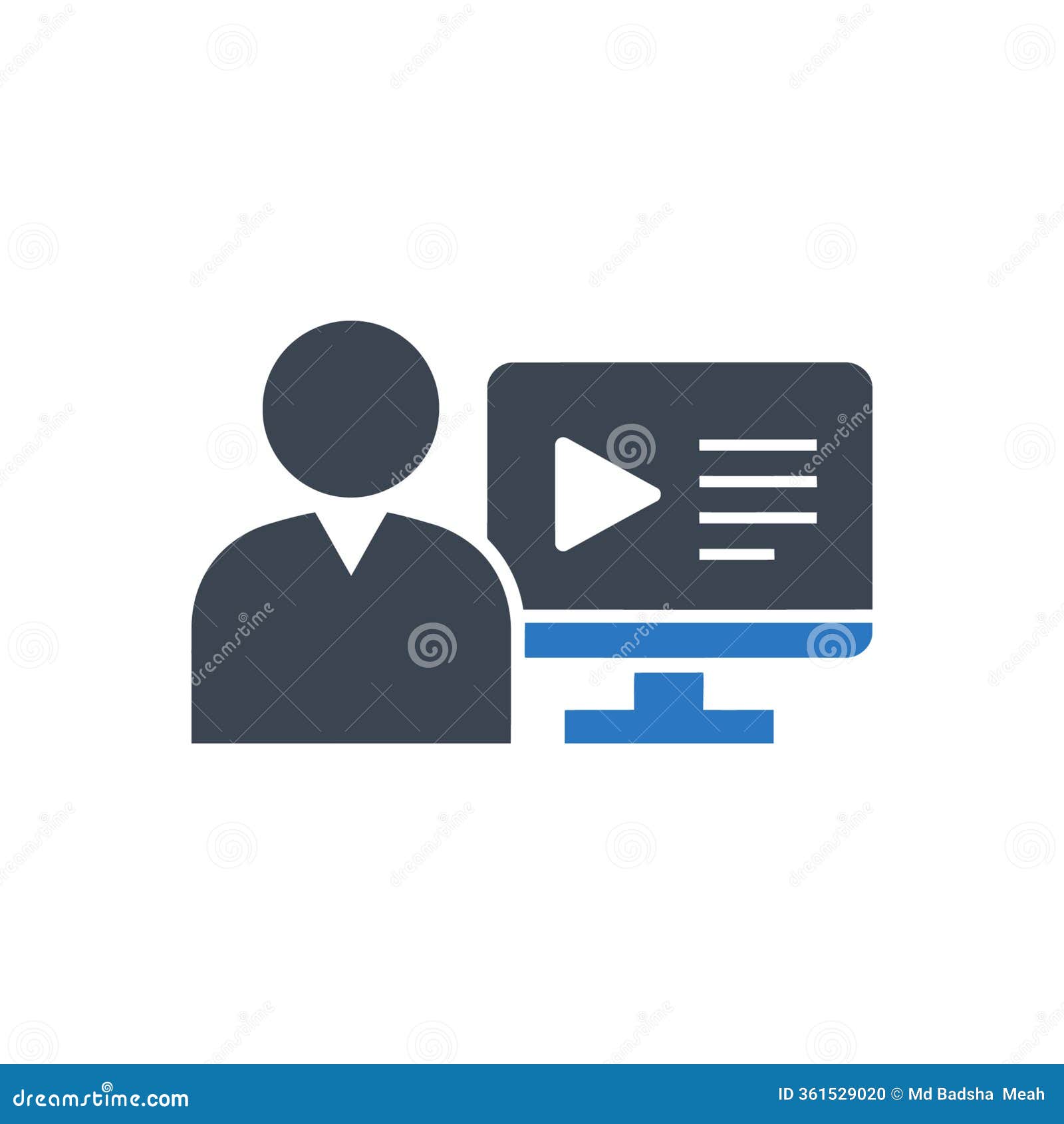 Virtual Training Icon stock vector. Illustration of symbol - 361529020