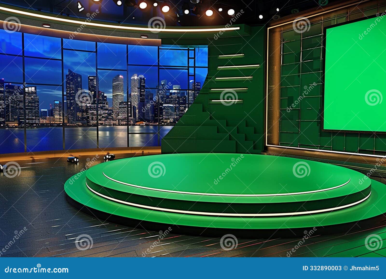 A Virtual TV Studio Set with a Green Screen Background is a Versatile ...