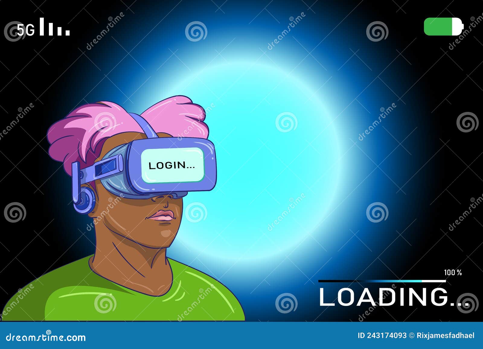 Virtual Universe Loading Screen Concept Stock Vector - Illustration of ...