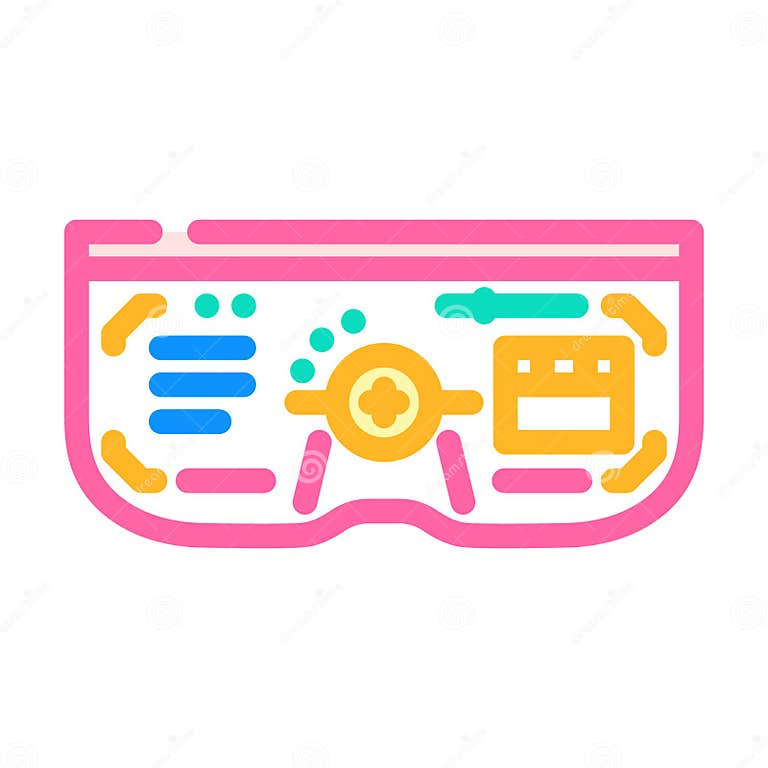 Virtual User Interface Augmented Reality Color Icon Vector Illustration ...