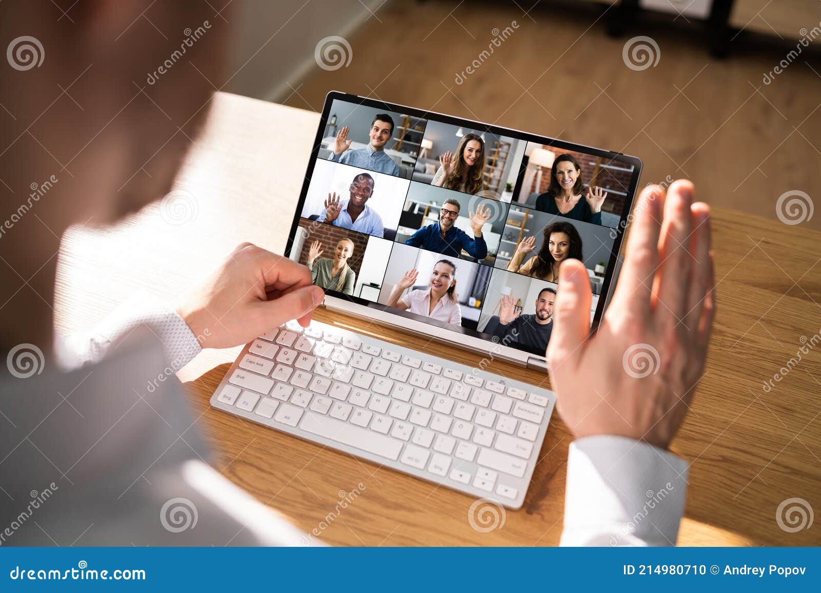 Virtual Video Conference Interview Stock Photo - Image of digital ...