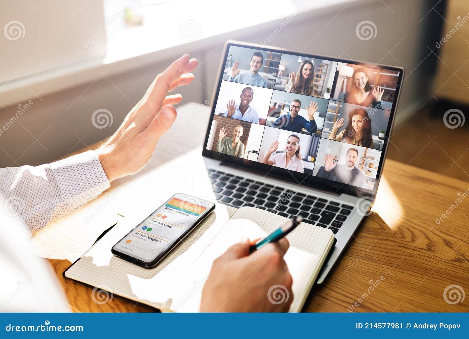 Virtual Video Conference Interview Stock Image - Image of training ...
