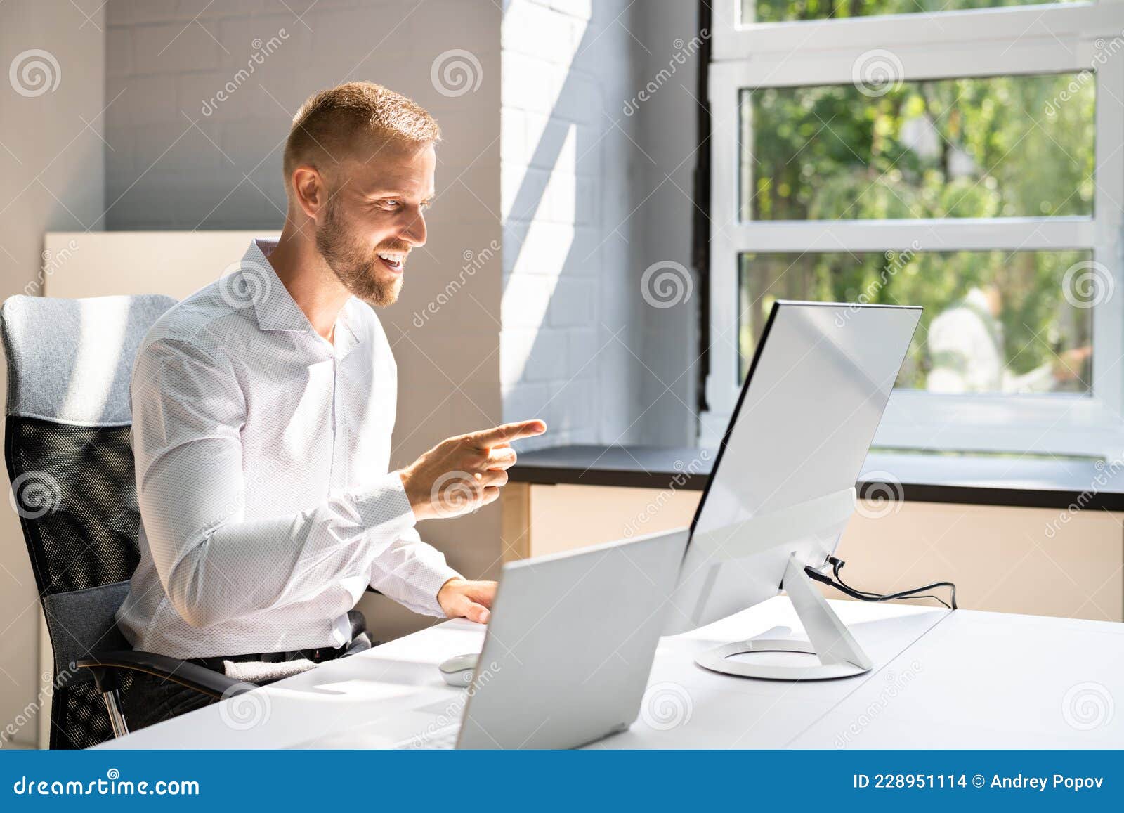 Virtual Video Conference Training Webinar Meeting Stock Photo - Image ...